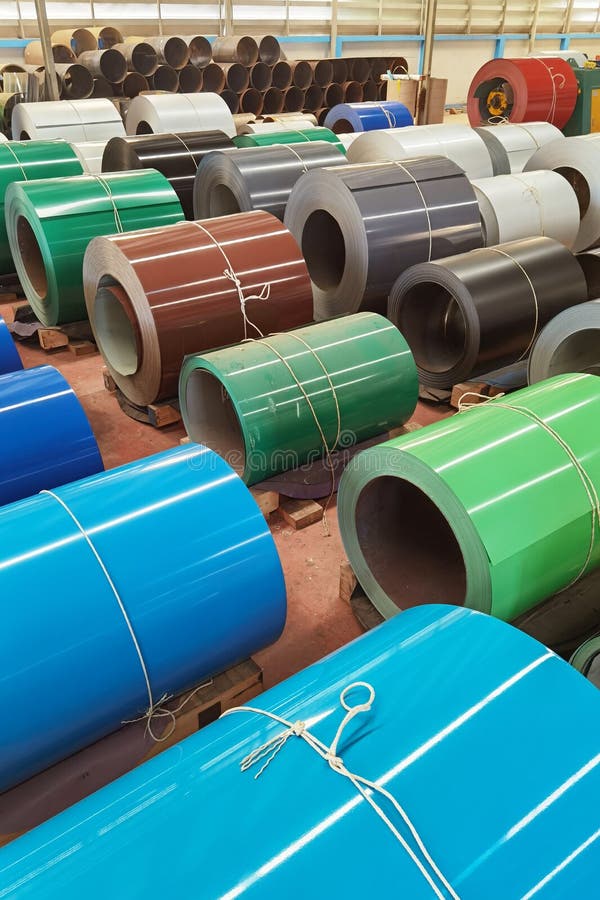 Steel Sheet Roll Metal Sheets Placed Floor Factory Stock Photos - Free ...