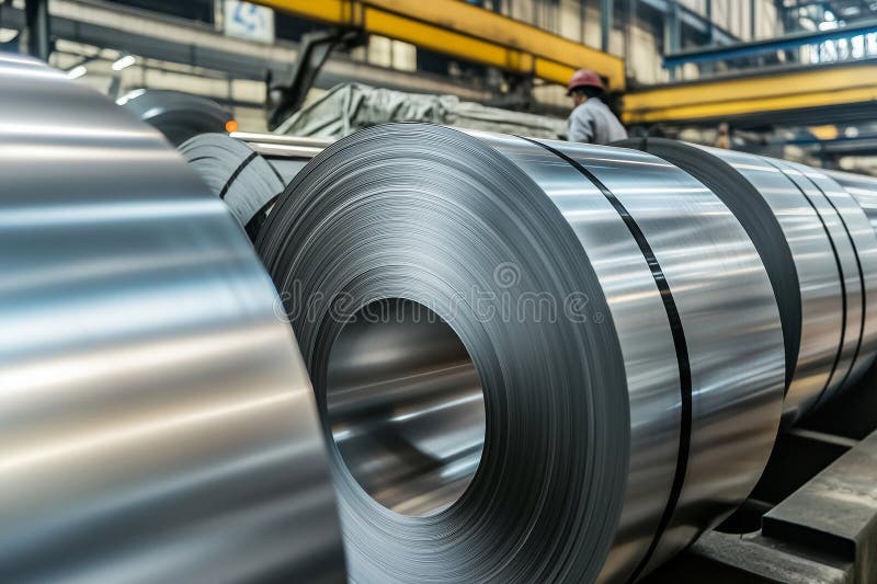 Industrial Production Steel Coils Modern Manufacturing Facility ...