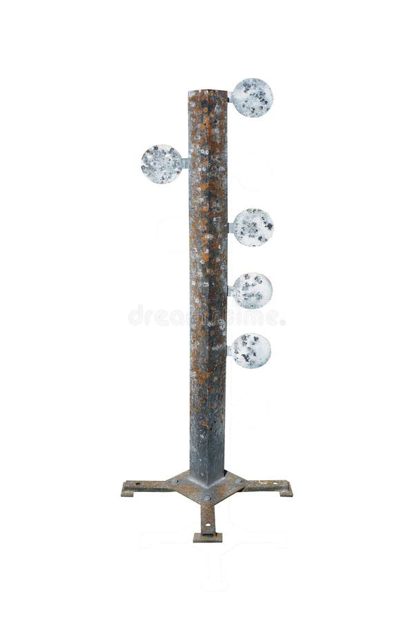 Steel Shooting Target Stand Isolated on White Background with Clipping ...