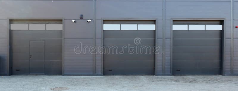 Steel Shutter Gates Installed in the Service Center Stock Photo - Image ...