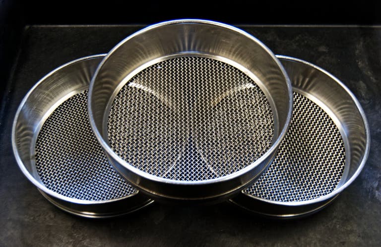 Steel Sieving Mesh for Laboratory Analysis Stock Image - Image of mesh ...