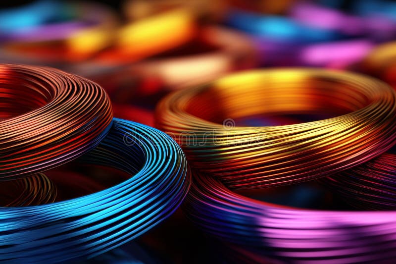 Steel Silver Holographic Background Design with Colorful Wire for ...