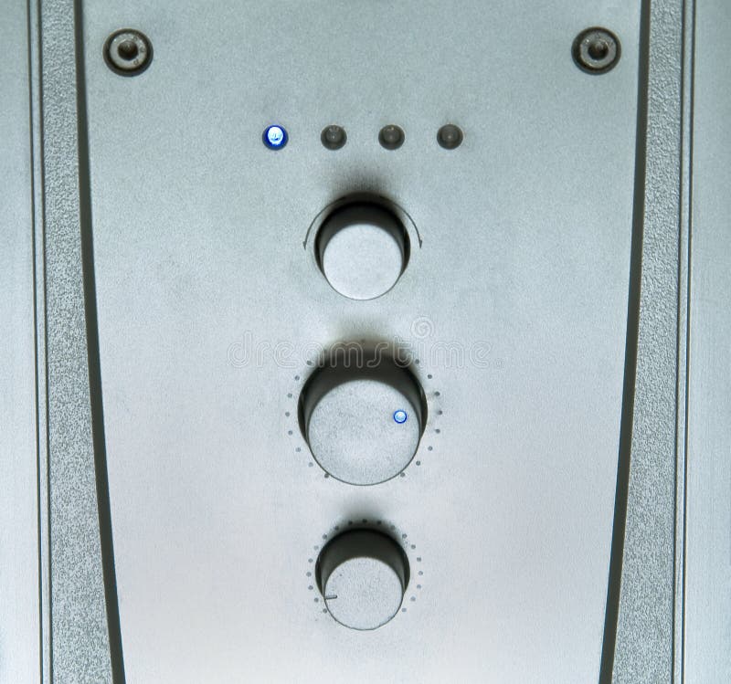 Steel Silver Panel of Amplifier Receiver Stock Image - Image of ...