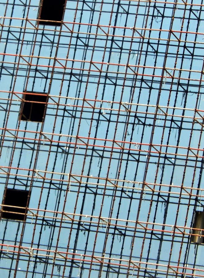 Steel Skeleton of Scaffolding Work of a High Rise Building Construction ...