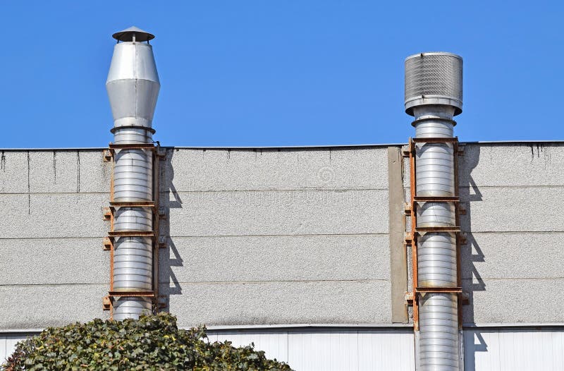 Industrial Smoke Stacks From A Steel Factory Stock Image - Image of ...