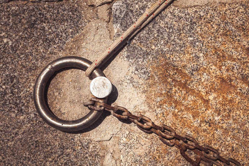 Mooring Lines and Safety Shoes. Stock Image - Image of shipyard, ship ...