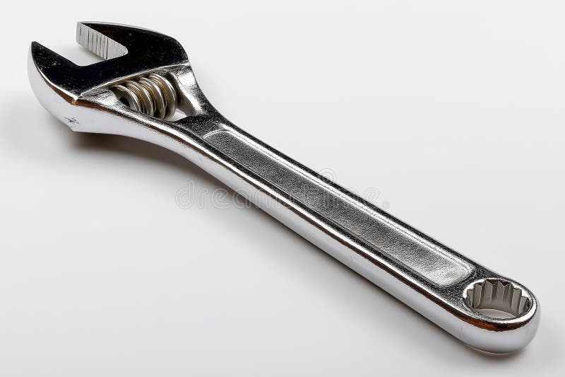 Steel Spanner Isolated on Clean White Background, Simple and Sharp ...