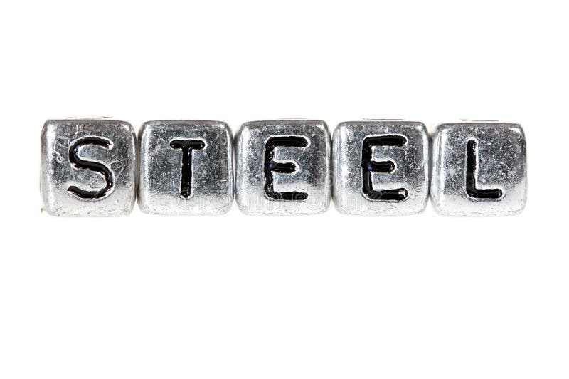 Word steel, embossed stock photo. Image of emboss, protection - 22123634