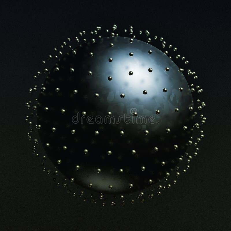 Steel Sphere and Network Nodes Stock Illustration - Illustration of ...