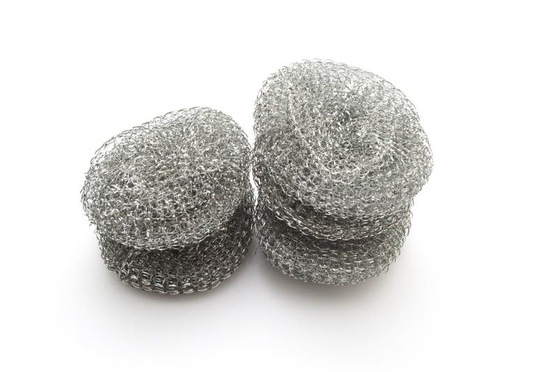 Steel Sponge Wool for Cleaning Dishes Isolated on White Stock Image ...