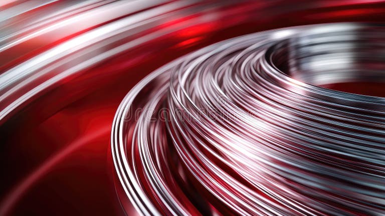 Steel Spools Display Intricate Textures, Enhanced by Red Light ...