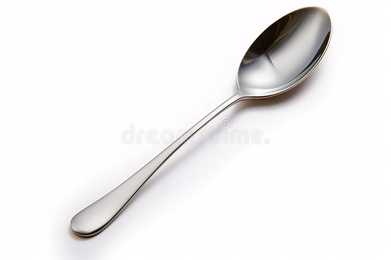 Steel Spoon on a White Background Stock Illustration - Illustration of ...