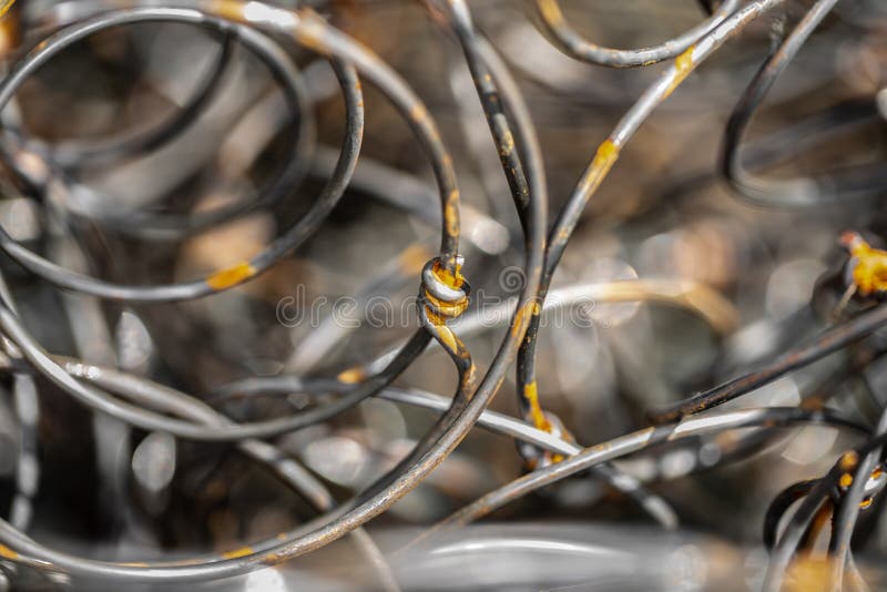 Steel Spring. Iron Wire with Traces of Rust Stock Photo - Image of ...