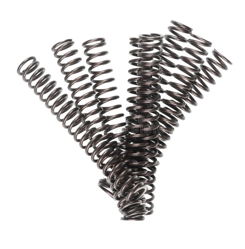 Steel Spring Isolated on White Stock Image - Image of shock, pressure ...