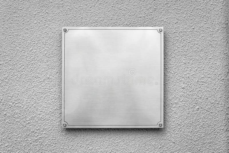Steel Square Board with Copyspace for Text Hanging on the Wall. Mockup ...