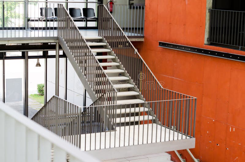 Steel stair stock image. Image of metal, business, office - 43873923