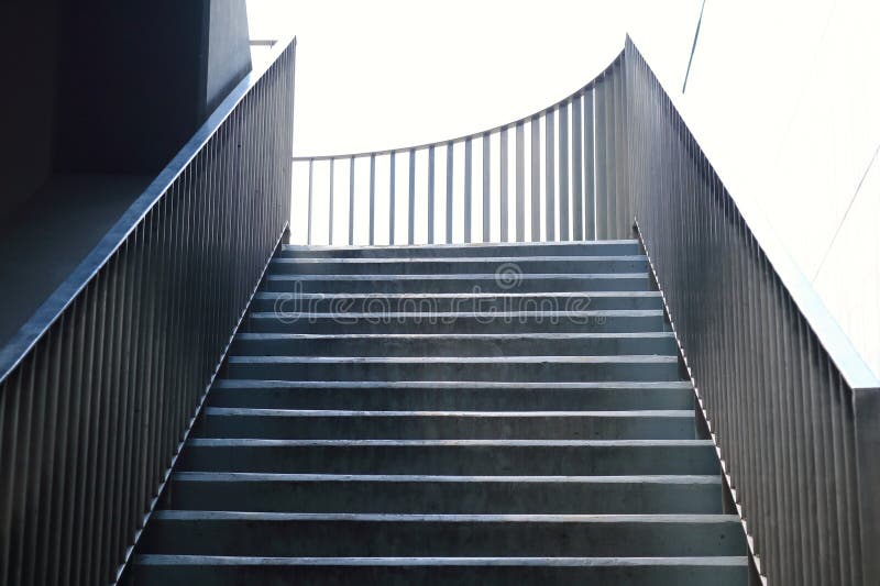 Steel Stairs with Light and Shadow Stock Photo - Image of architecture ...