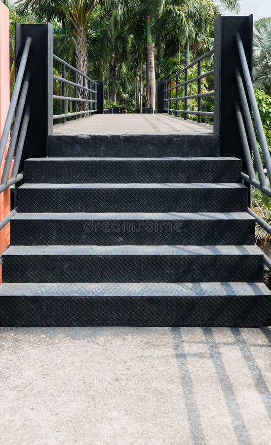 Steel Stairs with Pathway on Skywalk Stock Photo - Image of natural ...