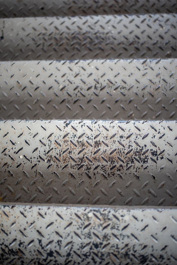 Steel Steps Painted White, Old, Slightly Rusted Stock Photo - Image of ...