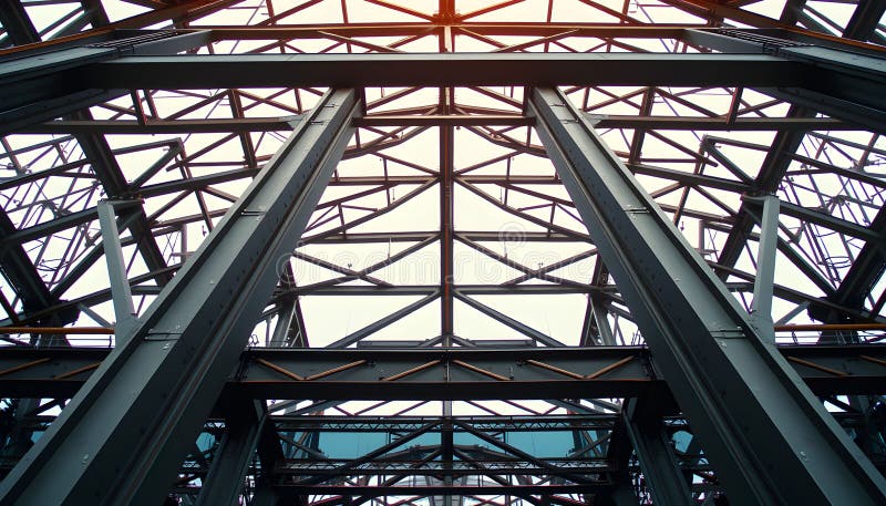 Steel Structure Architecture, Industrial Building Framework Stock ...