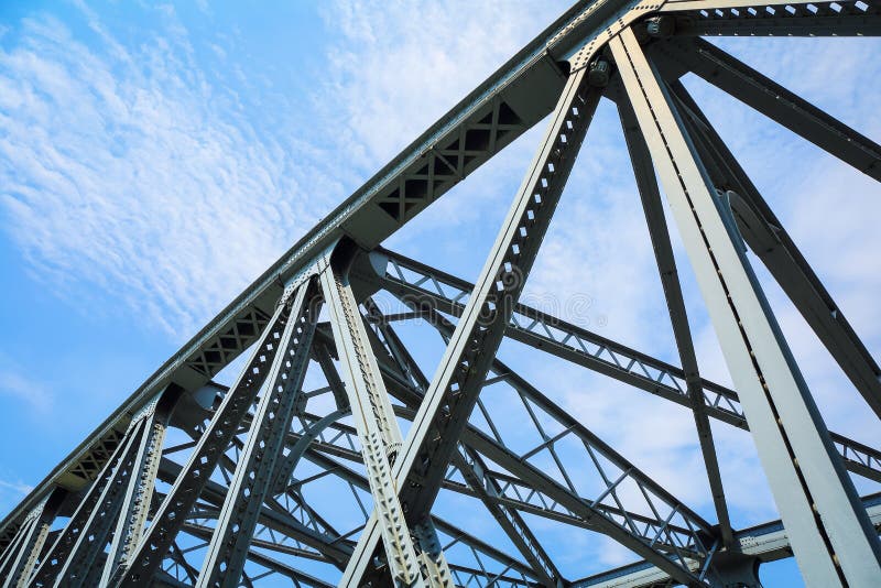 Steel Structure Bridge Closeup Stock Image - Image of connection ...