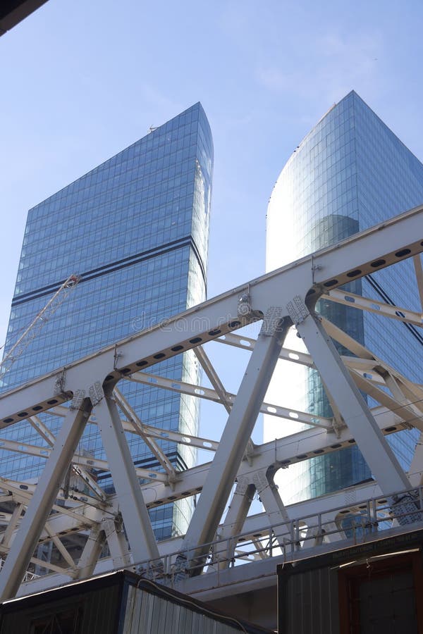 Steel Structure of the Bridge Over the River, Steel Trusses, Closeup of ...