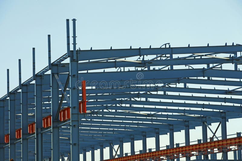 Steel structure building stock image. Image of storage - 242987759