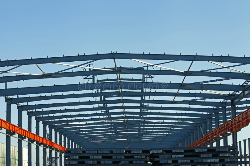 Steel structure building stock photo. Image of modern - 347449042