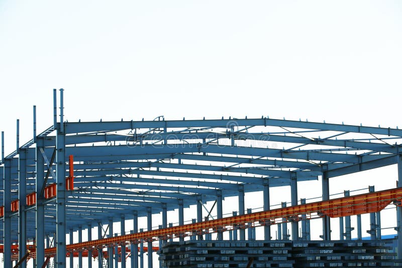 Steel structure building stock photo. Image of white - 347449070