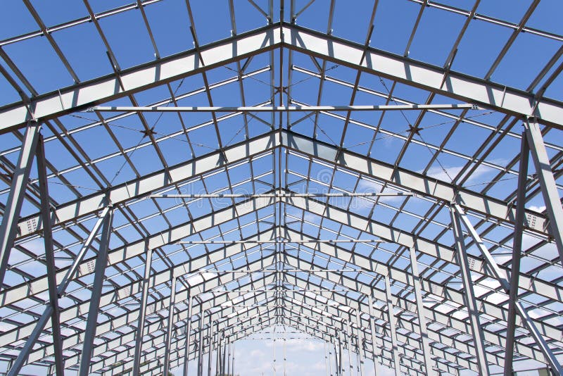Steel Structure of Building Stock Photo - Image of line, agriculture ...