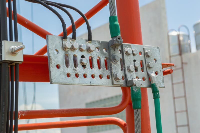 Steel Structure of the Column Stack and Steel Plate Connect Cabl Stock ...