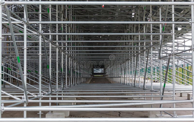 Steel Structure of Construction Scaffolding Stock Photo - Image of ...
