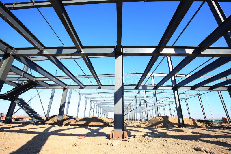 Steel structure stock image. Image of modern, constructing - 142910083