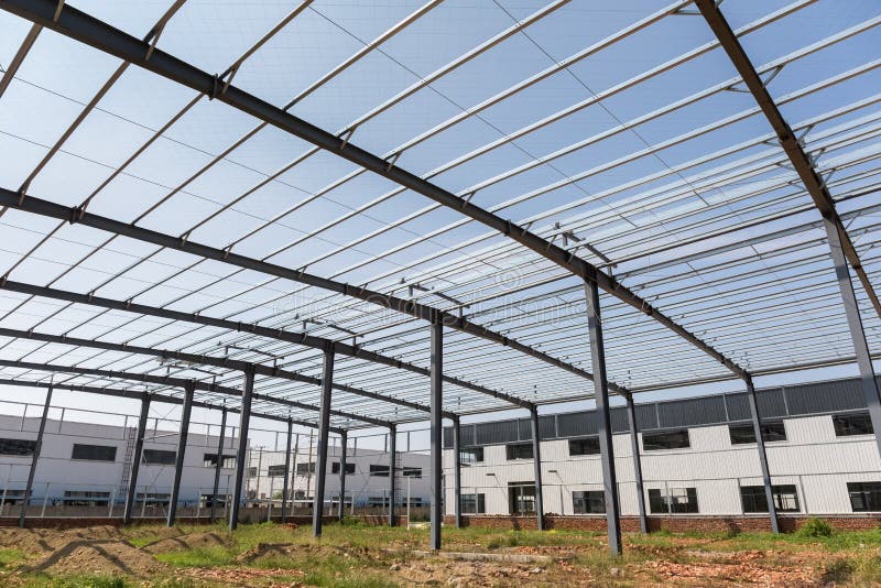 Steel Structure Factory Building Construction Stock Photo - Image of ...