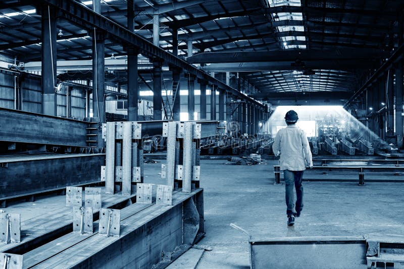 Steel structure factory stock photo. Image of plate, iron - 92346590