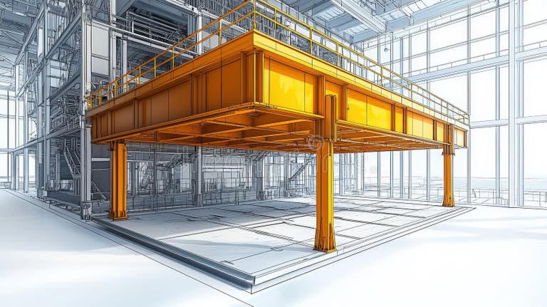 Steel Structure Framework for Industrial Construction with Vibrant ...