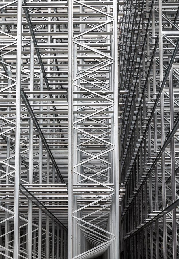 Steel Structure of a High Rack Warehouse Stock Photo - Image of ...