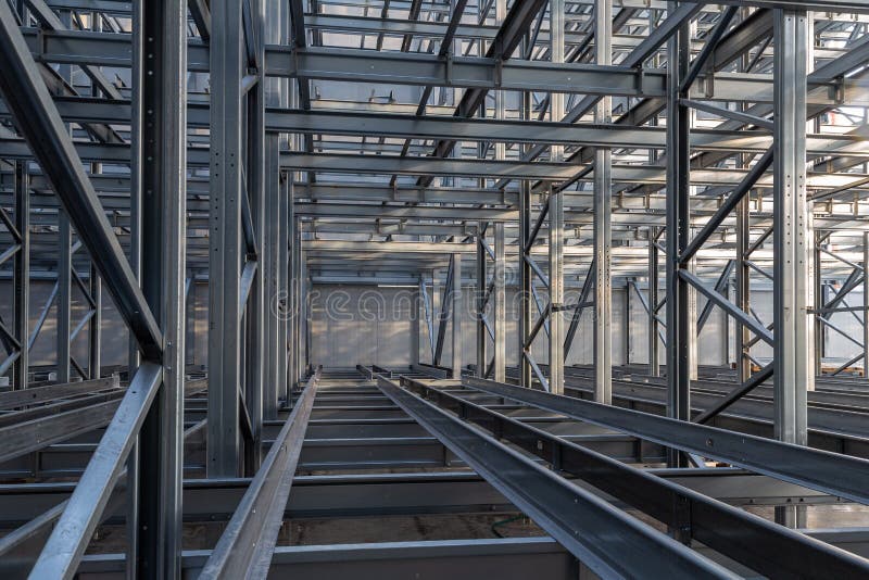 High Bay Rack in Warehouse with Forklift in Industrial Building Stock ...