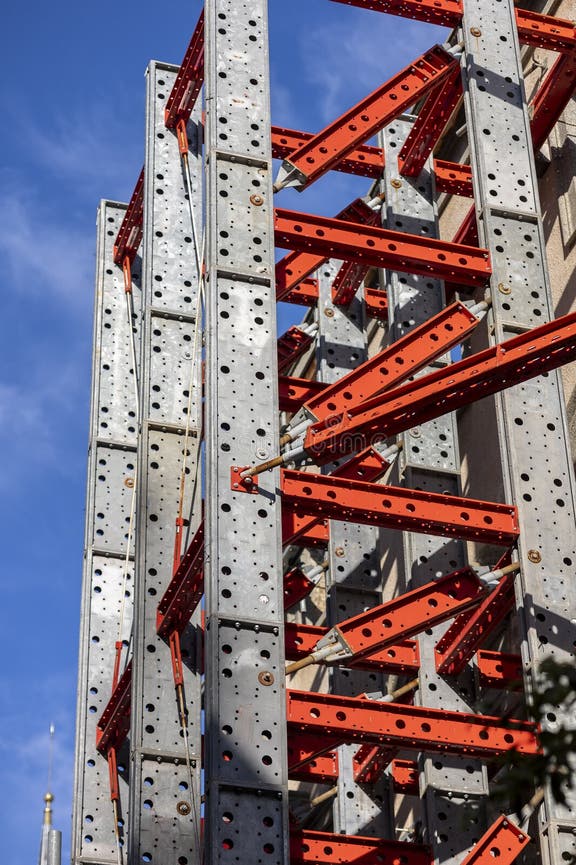 Steel Structure for Holding Building Stock Photo - Image of safety ...