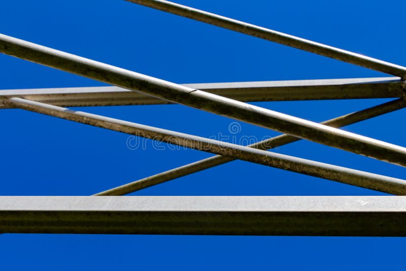 Steel Structure Isolated on Blue Clear Sky Stock Photo - Image of ...