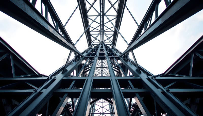Steel Structure Perspective: Geometric Bridge Architecture Stock ...