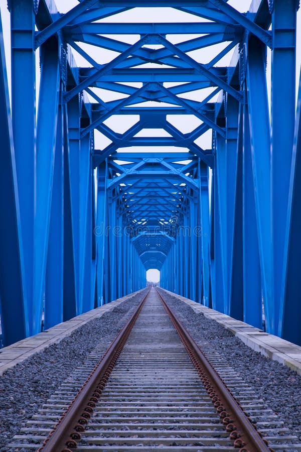 Steel Structure Rail Bridge Over the River in Bangladesh Stock Photo ...