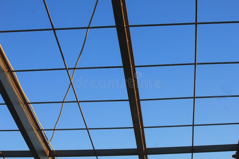 Steel Structure with Sky Background Stock Photo - Image of light ...