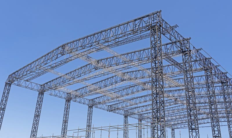 Steel Structure Workshop is Under Construction Stock Image - Image of ...