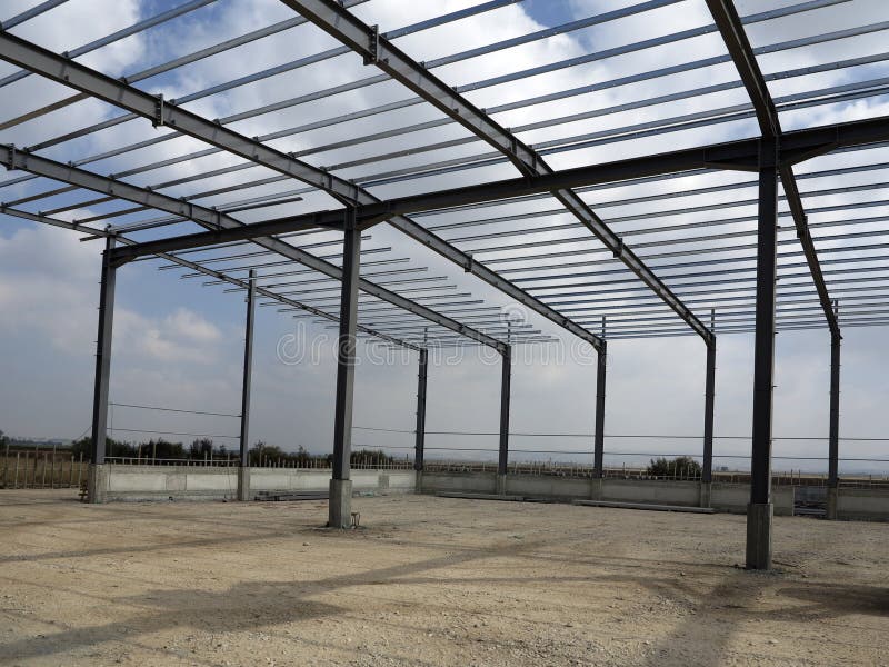 Steel Structures of Industrial Building Stock Photo - Image of ...