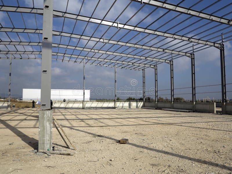 Steel Structures of Industrial Building Stock Photo - Image of ...