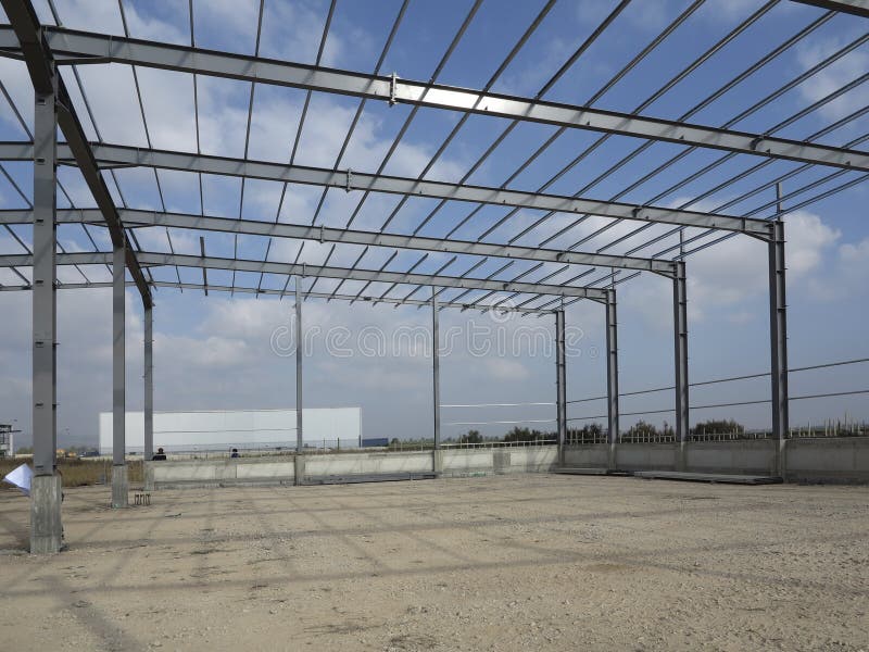 Steel Structures of Industrial Building Stock Photo - Image of ...