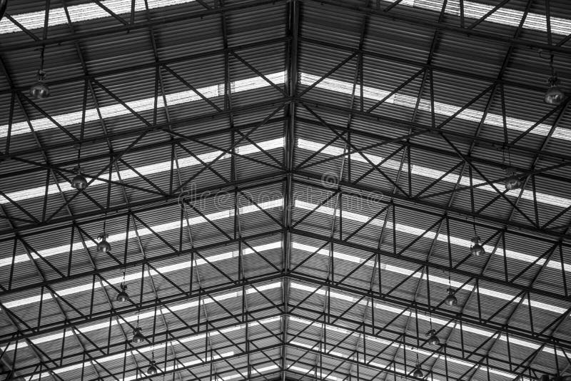Steel Structures Metal Construction Roofs Workshop in Factory Stock ...