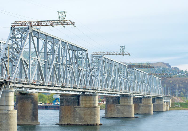 Steel Structures Railway Bridge Stock Photo - Image of iron, river ...