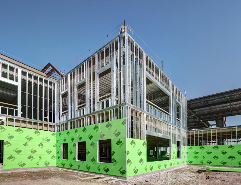 Steel Framing Construction in a Modern Office Building. Editorial ...